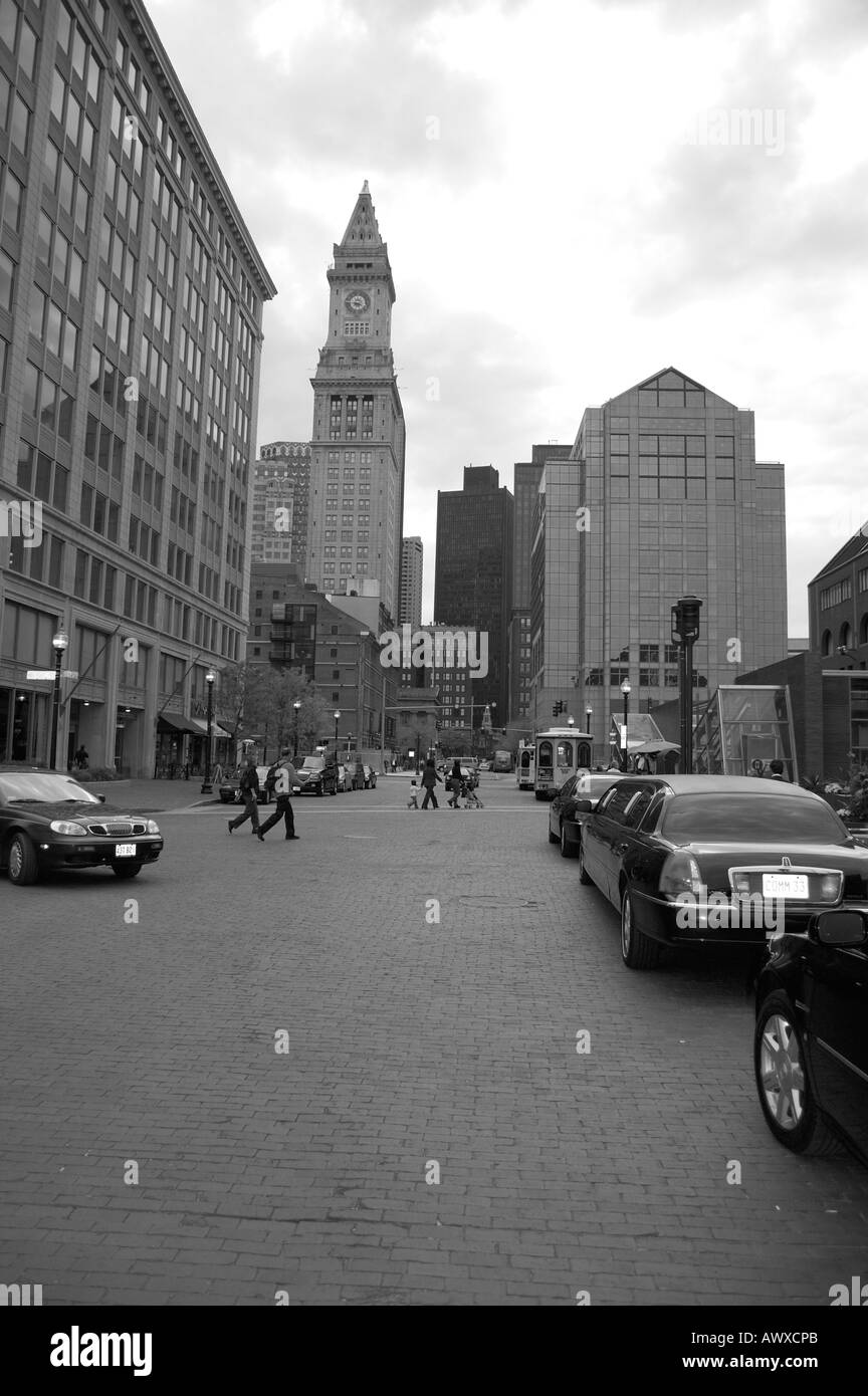 Boston Custom House and State Street Stock Photo - Alamy
