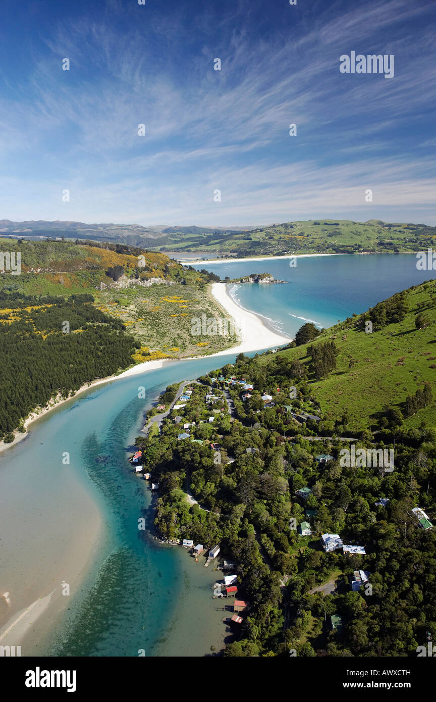 Purakanui Inlet Township and Bay north of Dunedin South Island New ...