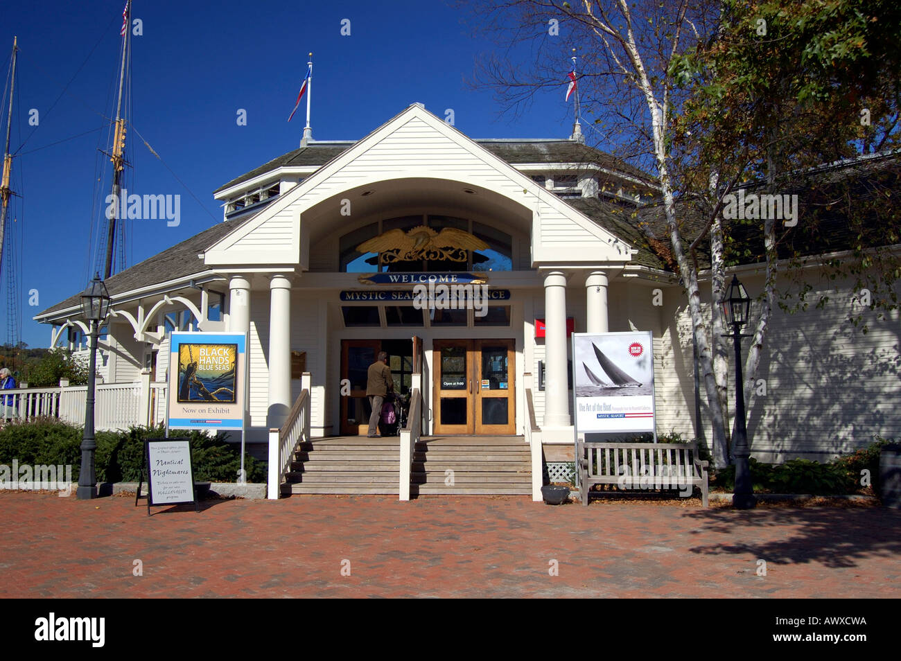 Entrance to Mystic Seaport in Connecticut Stock Photo - Alamy