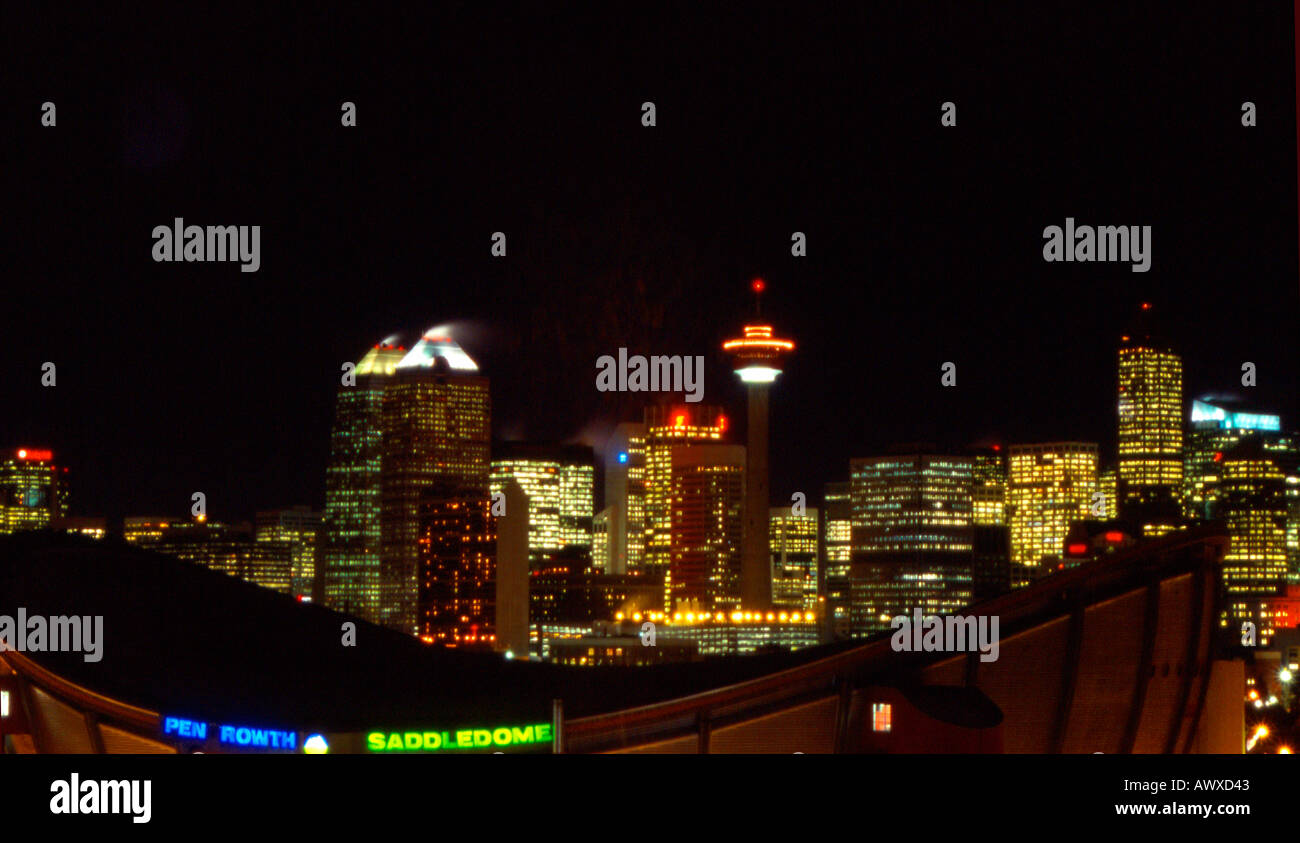 City skyline at night; Calgary, Alberta, Canada Stock Photo - Alamy