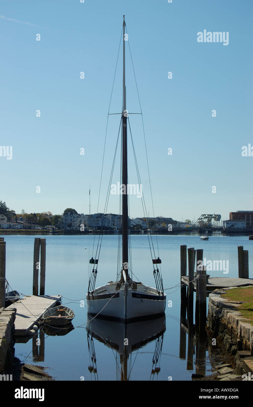 19th Century Oyster sloop at Mystic Seaport in Connecticut Stock Photo ...