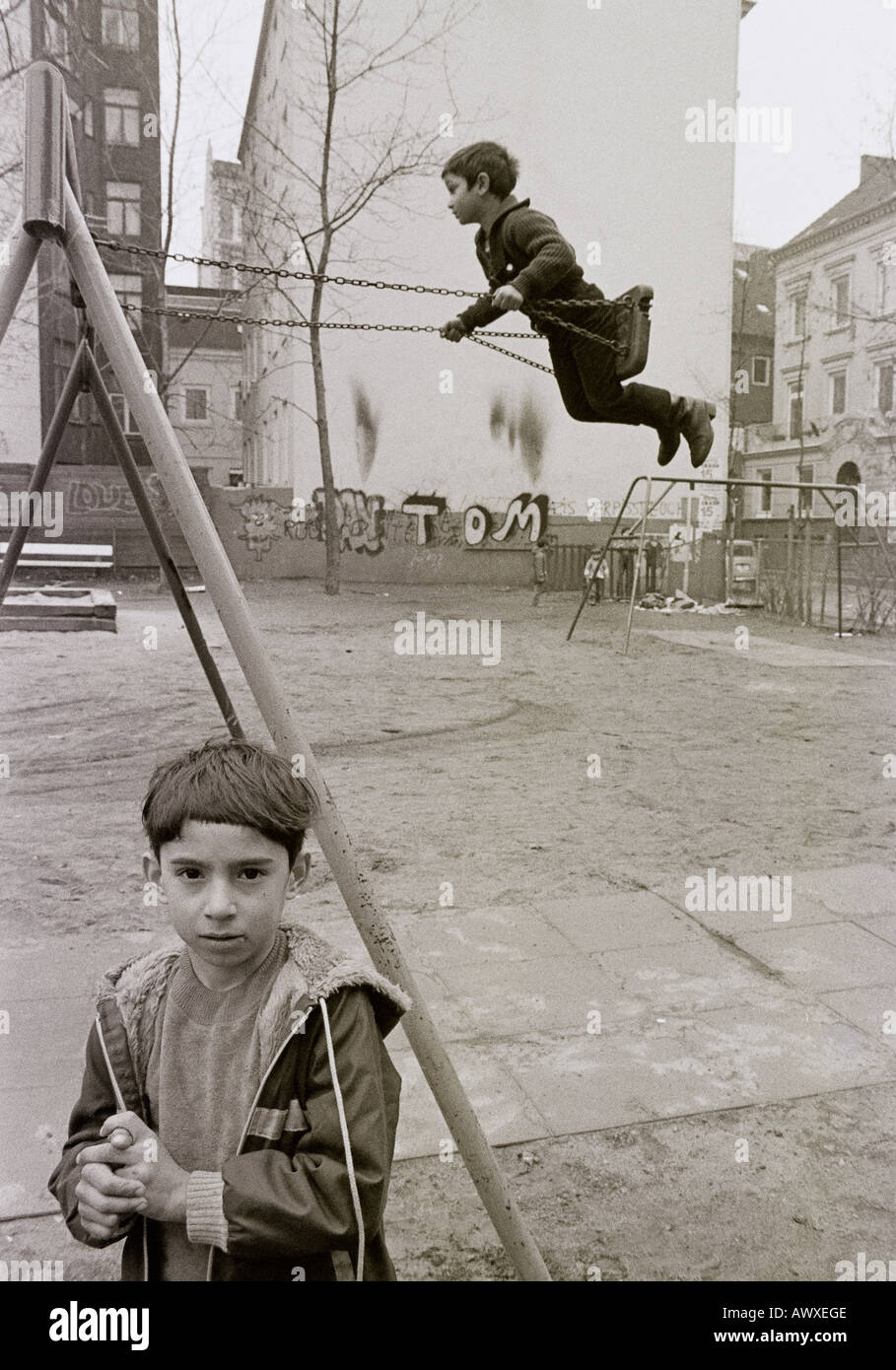 Immigrant children in Hamburg in Germany in Europe. Poverty Childhood ...