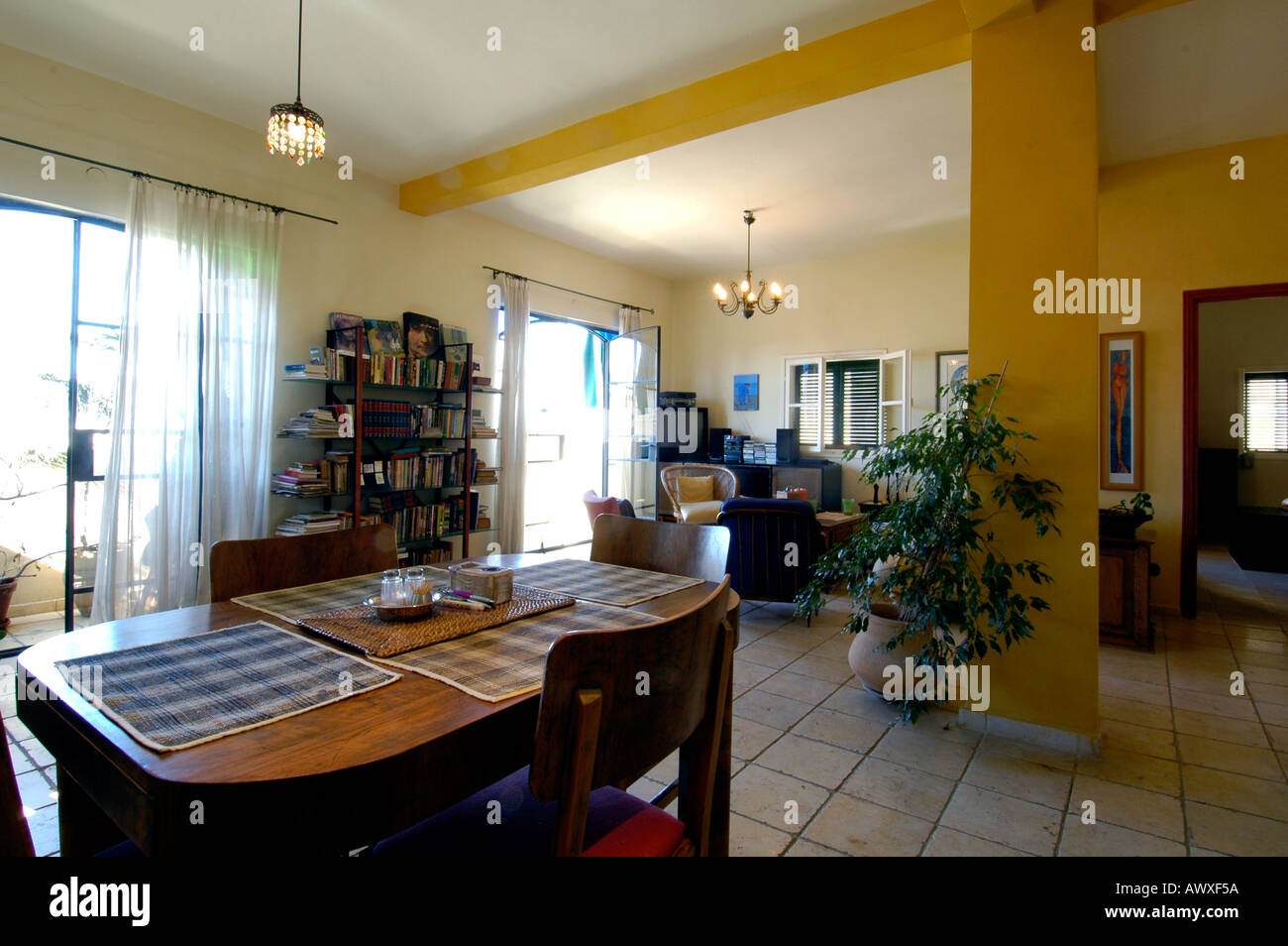 Stylish living room in Israel Stock Photo - Alamy