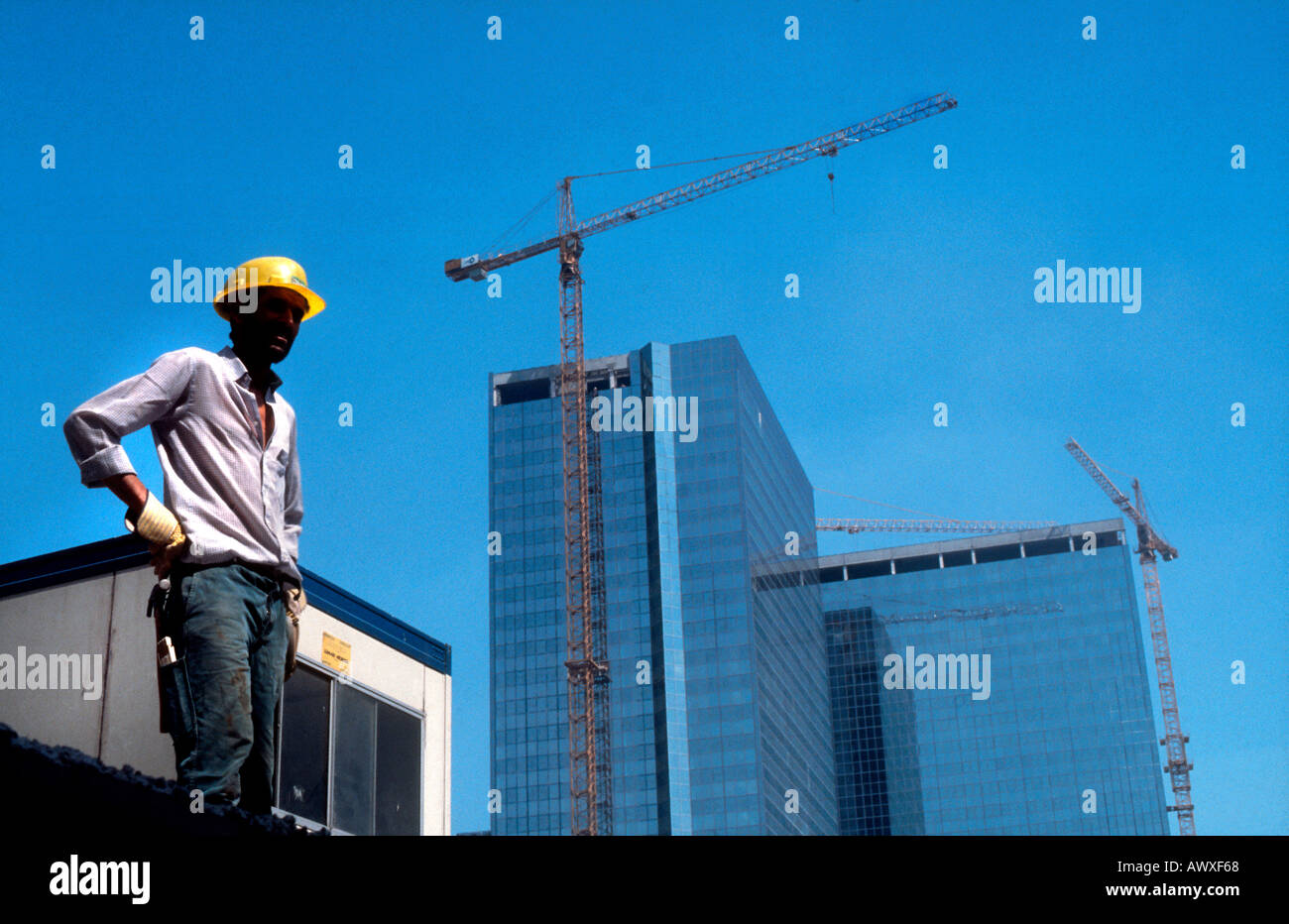 Brussels Belgium, (Bruxelles) Skyscraper Construction Site Worker ...