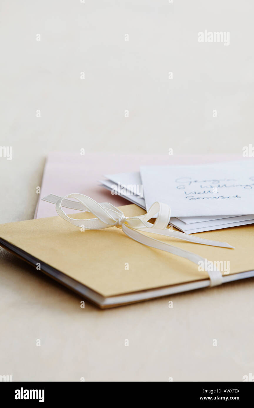 Letters and paper stationery, studio shot Stock Photo - Alamy