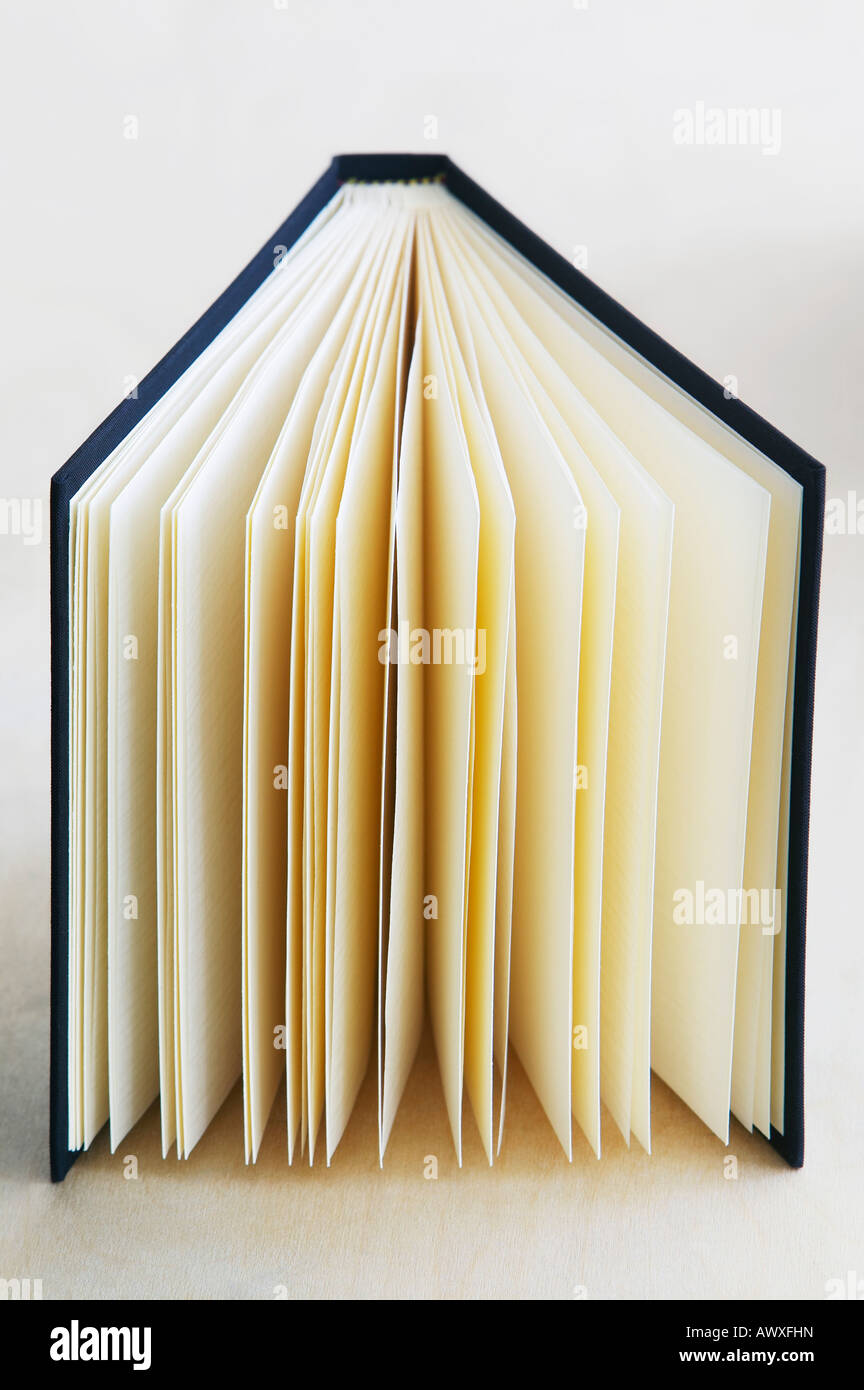 Open book, elevated view, studio shot Stock Photo - Alamy