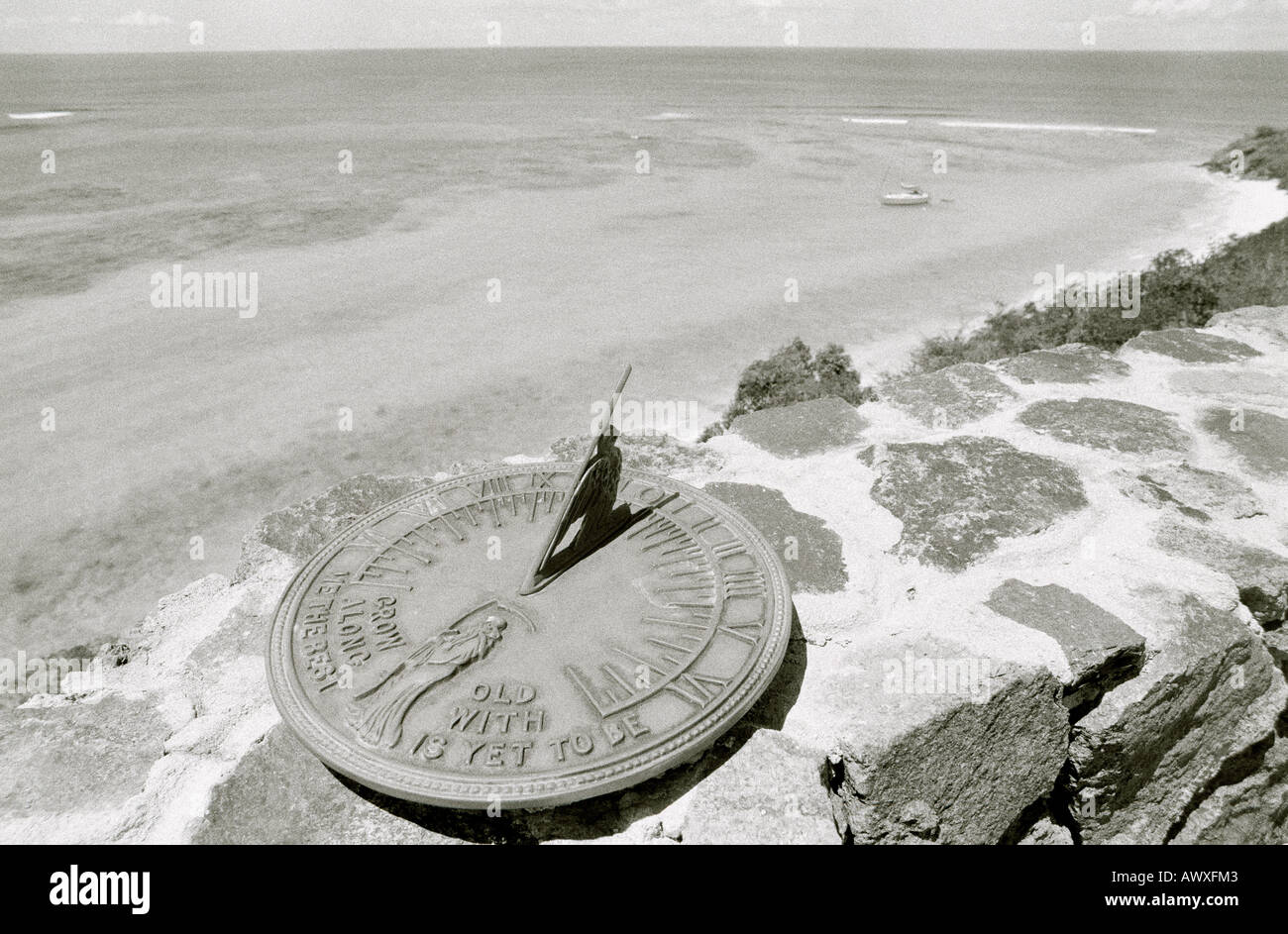 A sundial in the Virgin Isles in the West Indies Stock Photo - Alamy