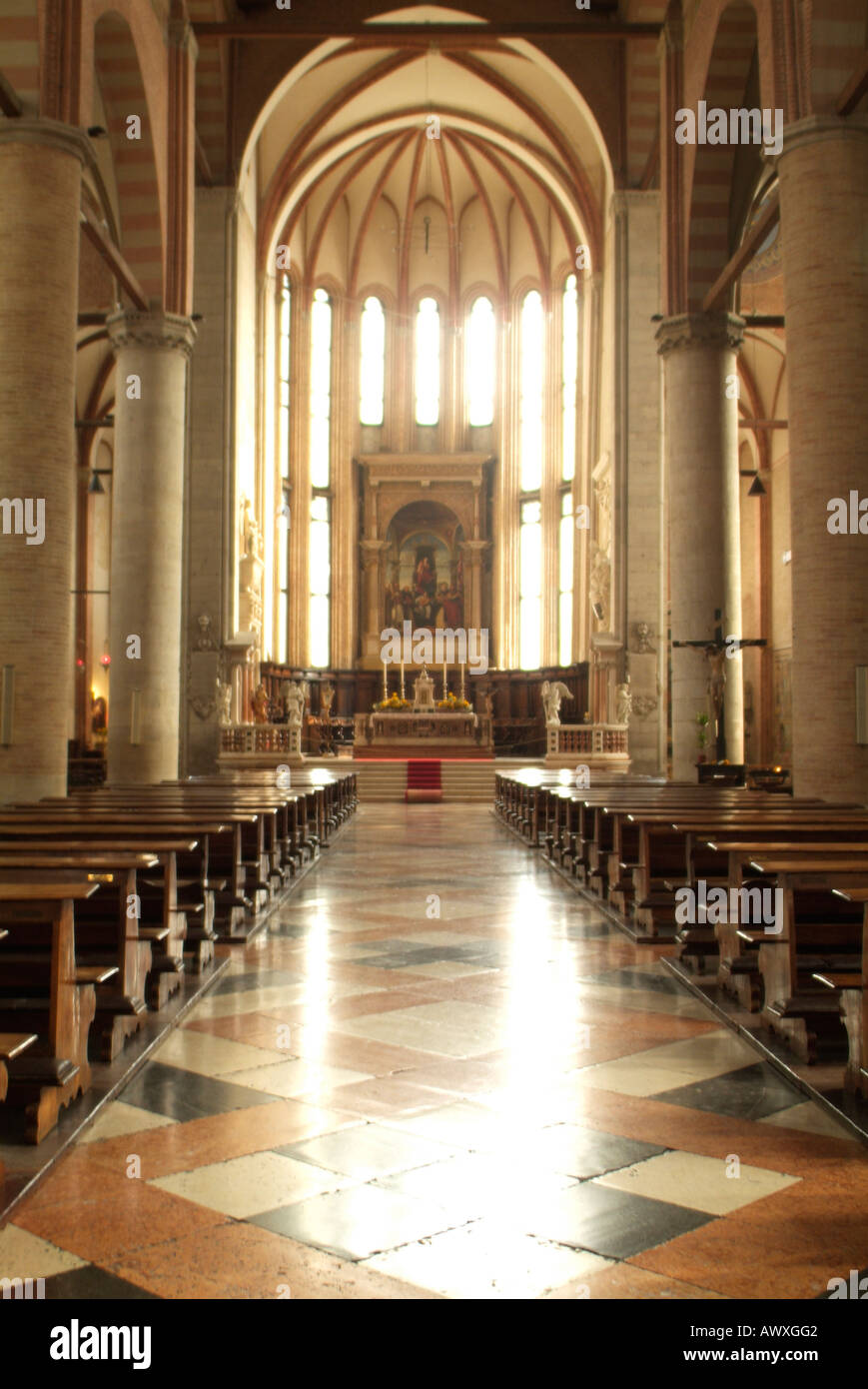 Interior of St Nicholas Cathedral in Treviso Italy Stock Photo - Alamy
