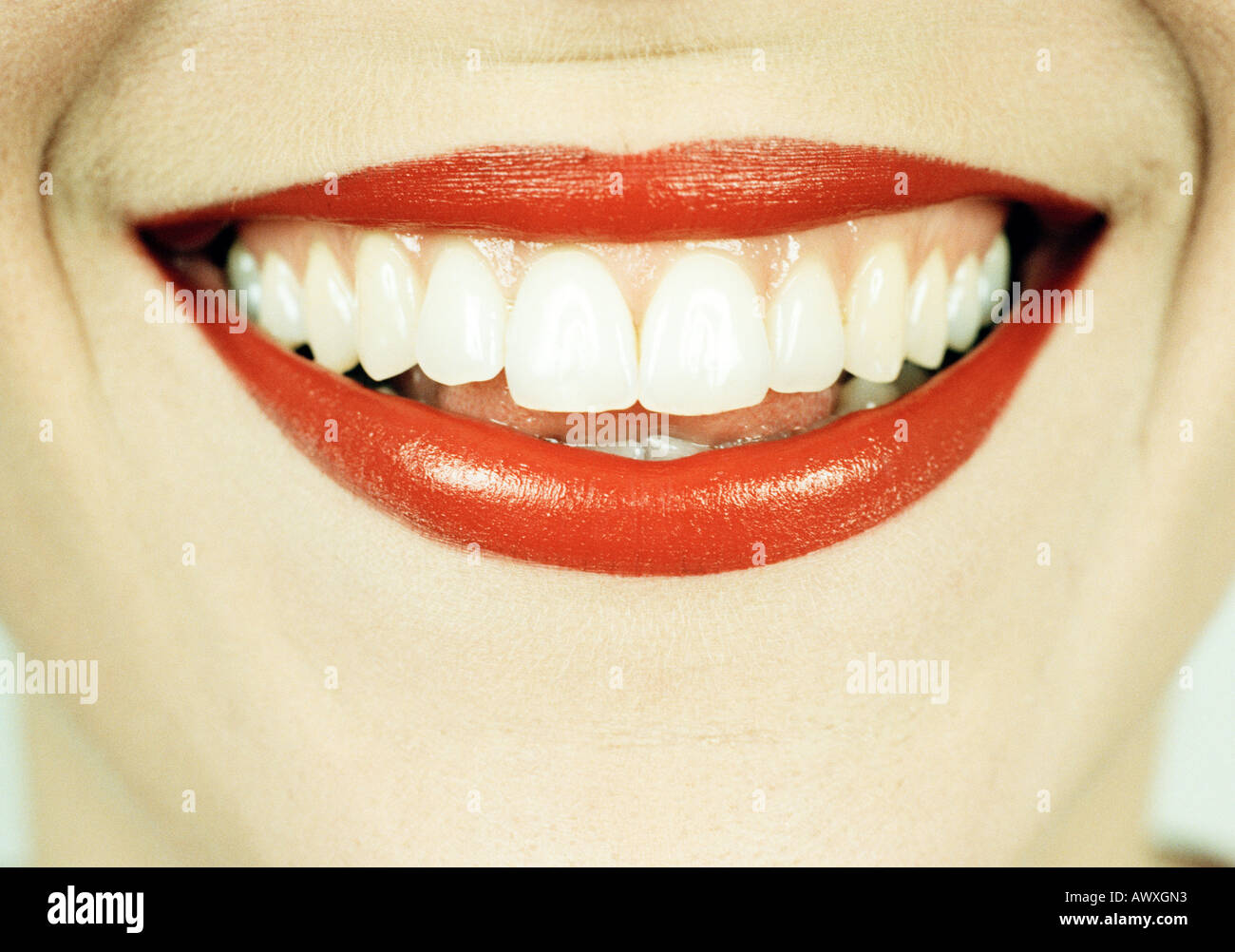 smiling red lips of a women Stock Photo - Alamy