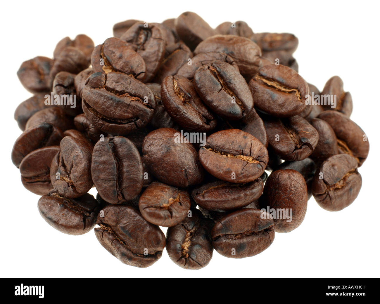 Coffe bean group isolated on white background Stock Photo - Alamy