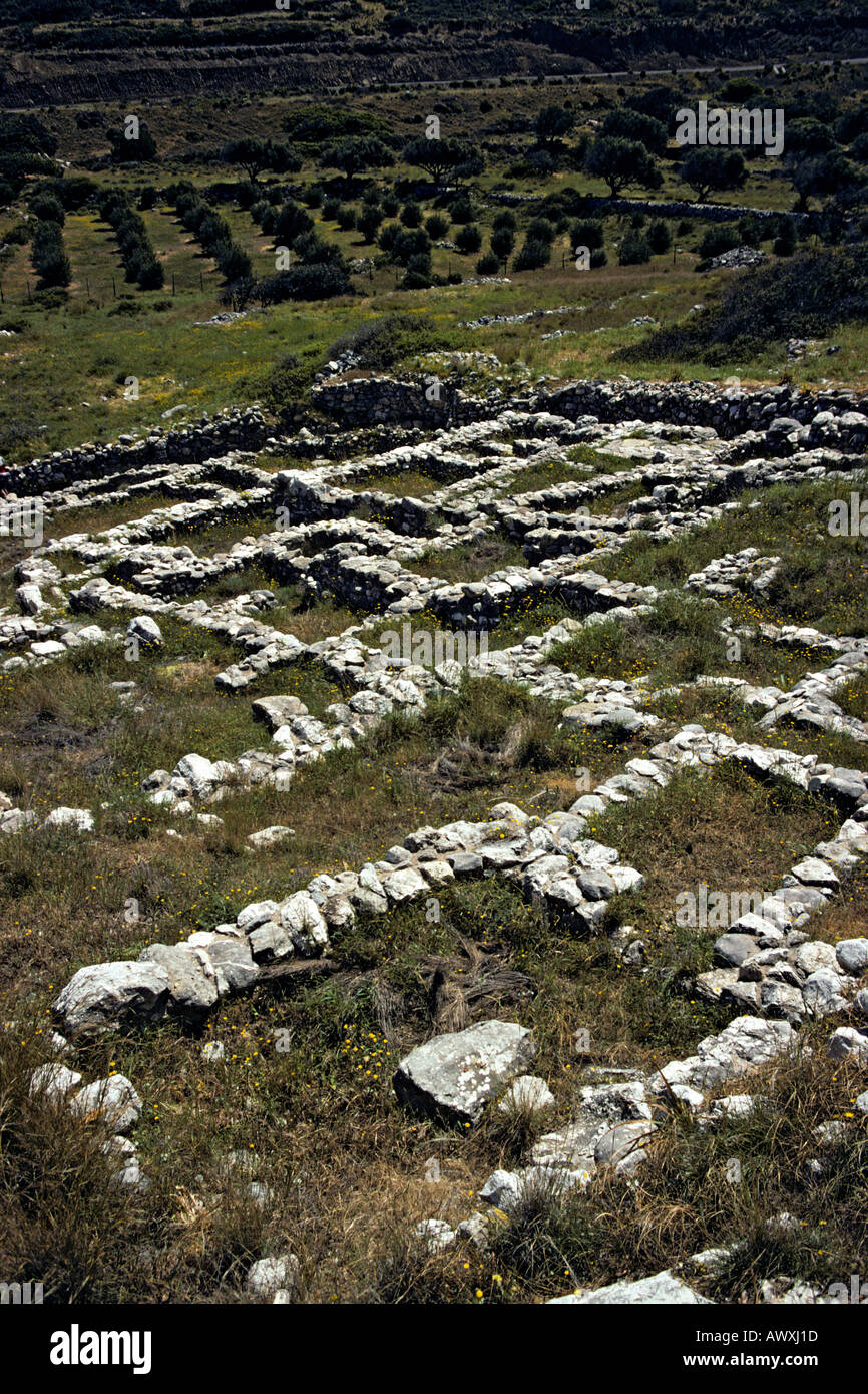 Remains of the Minoan town of Gournia Ierapetra isthmus eastern Crete ...