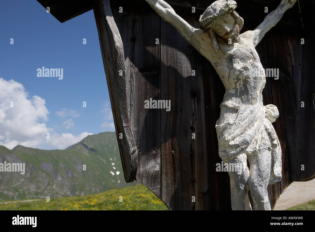 crucifix in the Austrian alps Stock Photo - Alamy