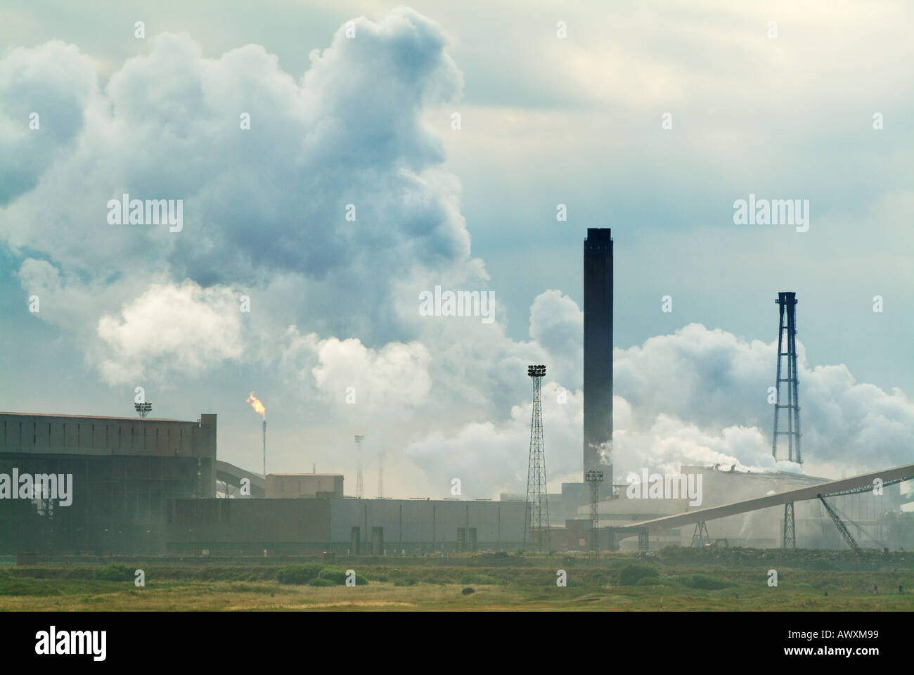 Steam and smoke from the steel works at Redcar North Yorkshire ...