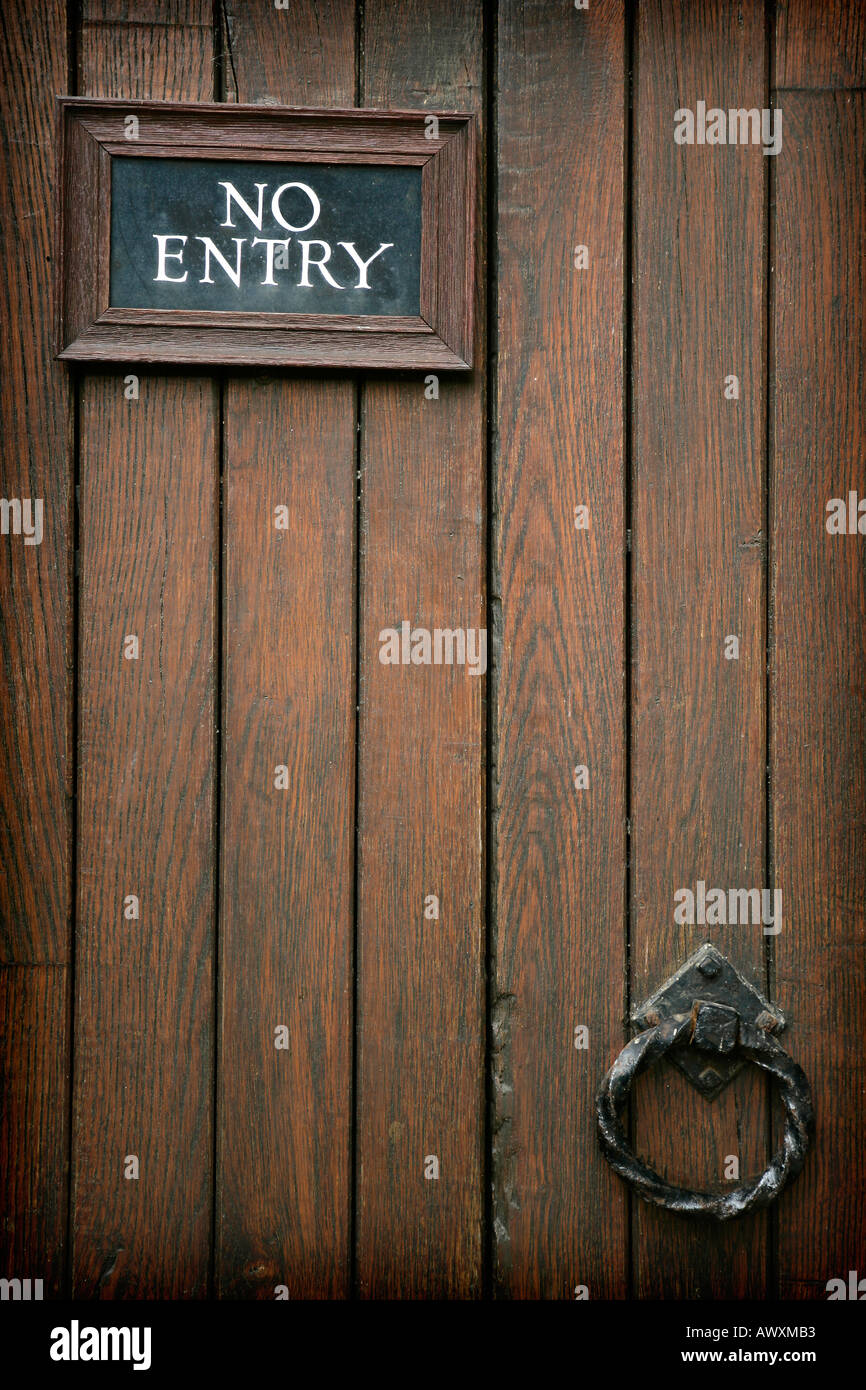 Door with No Entry Sign Stock Photo - Alamy