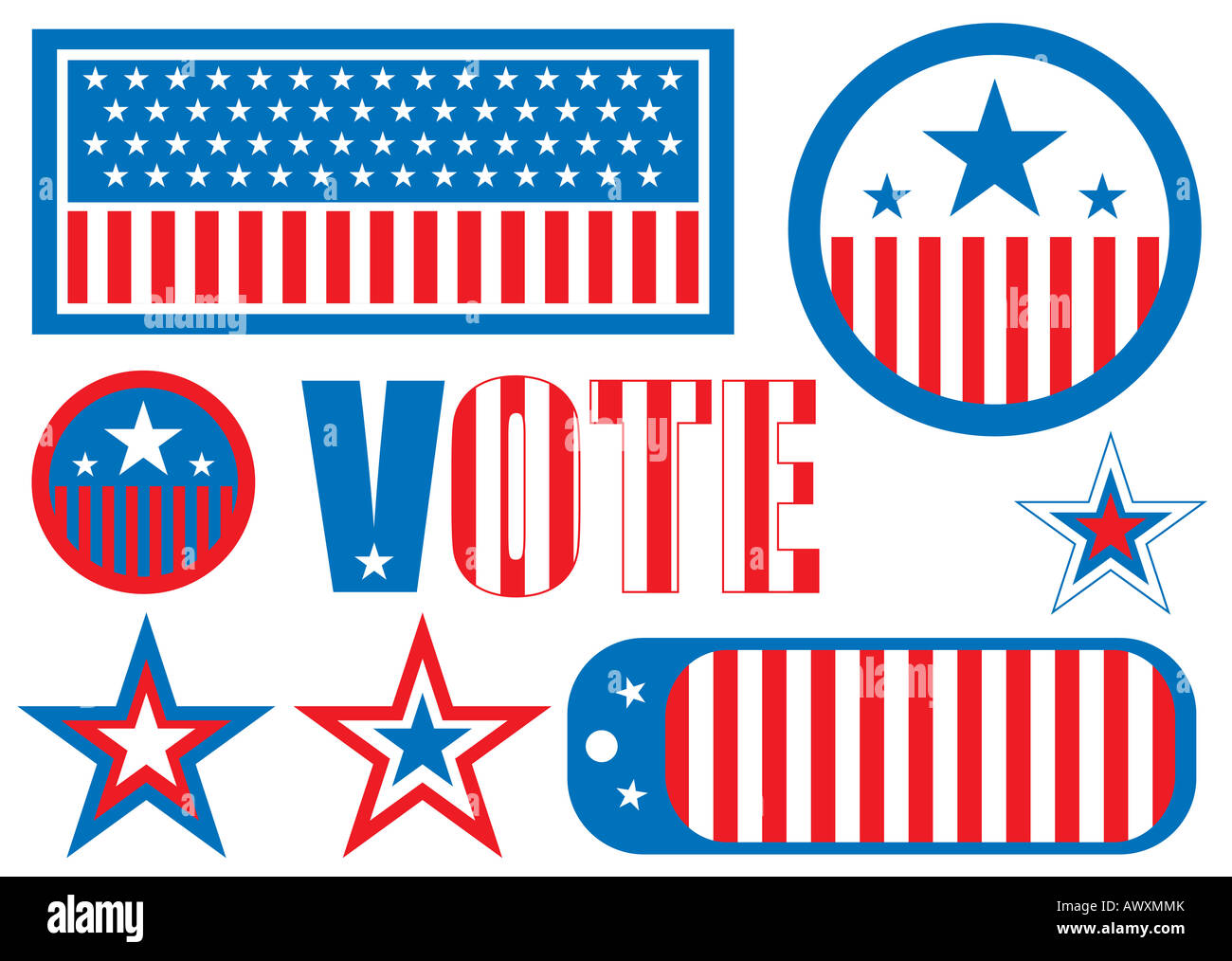 US election sign is the traditional red white and blue Stock Photo - Alamy