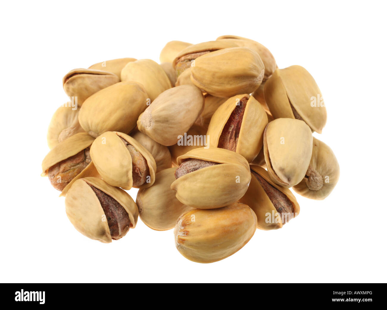 Pistachio nut group isolated on white background Stock Photo - Alamy