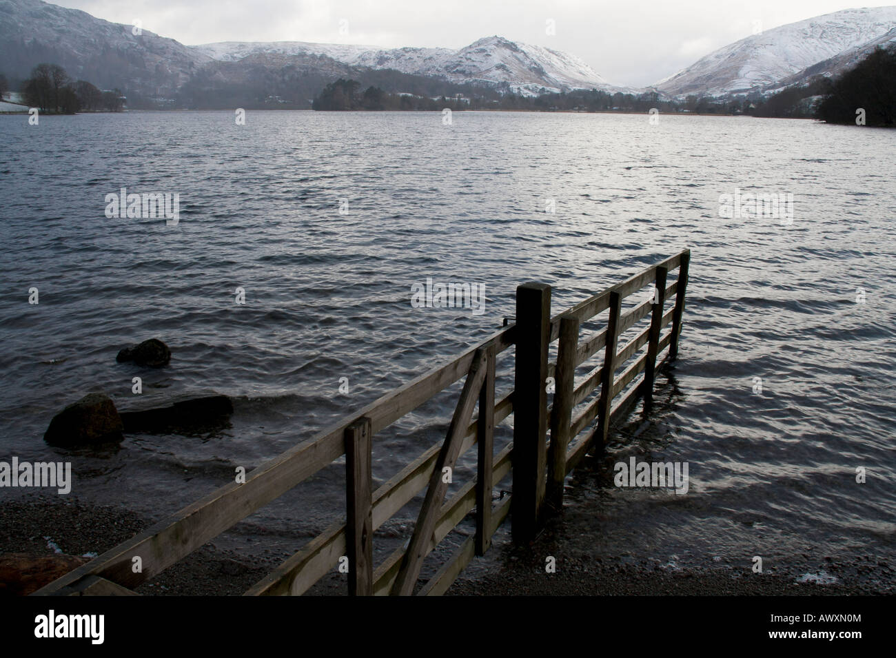Fence leading into Grasmere with Helm Crag in the distance Snow Lake ...