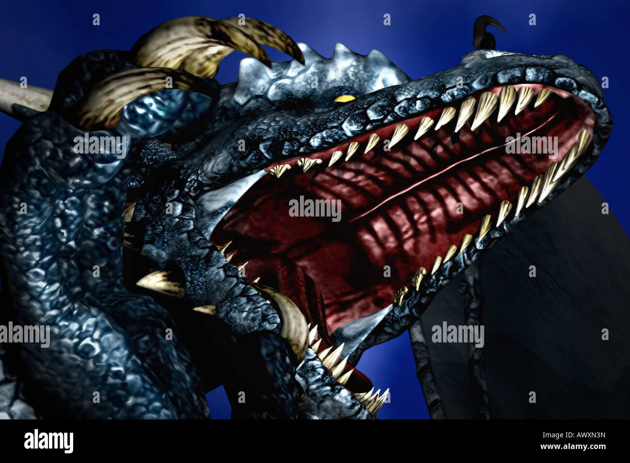 Dragon with mouth open Stock Photo - Alamy