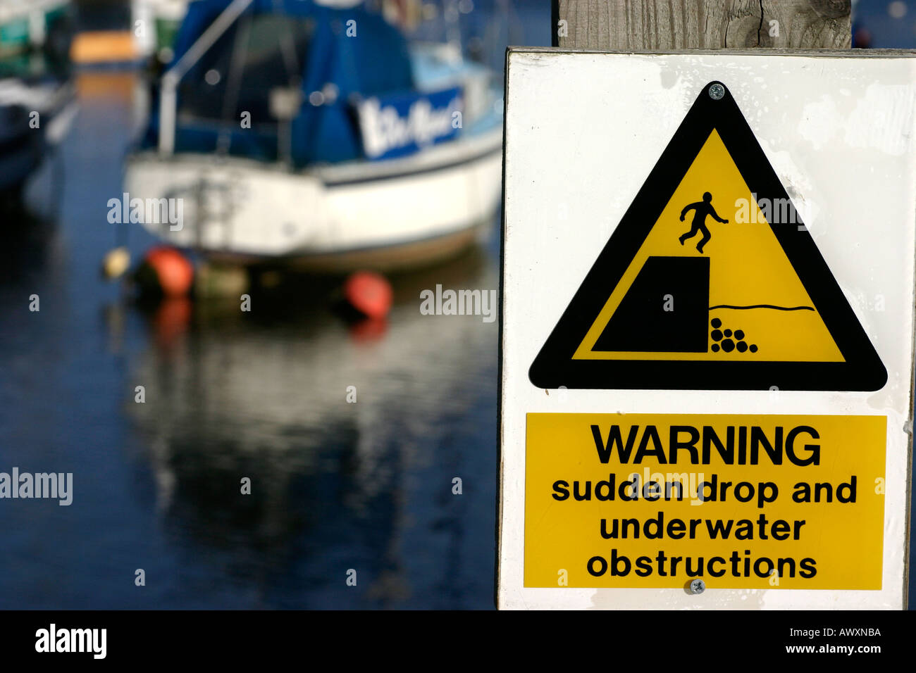 Harbour Warning Sign England UK Stock Photo - Alamy