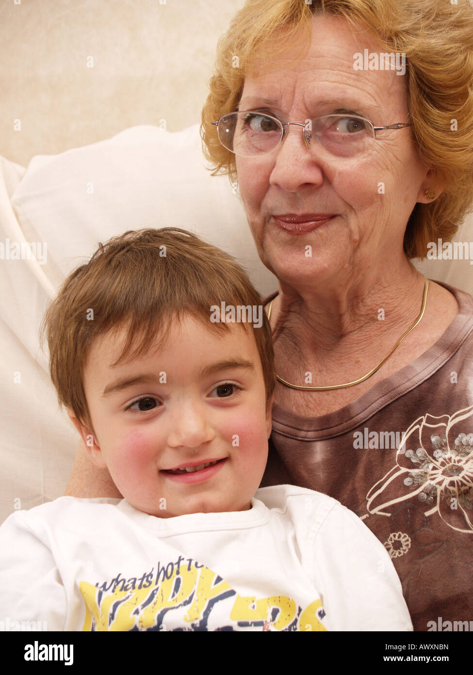 happy family grandmother grandma grandson toddler home secure love ...