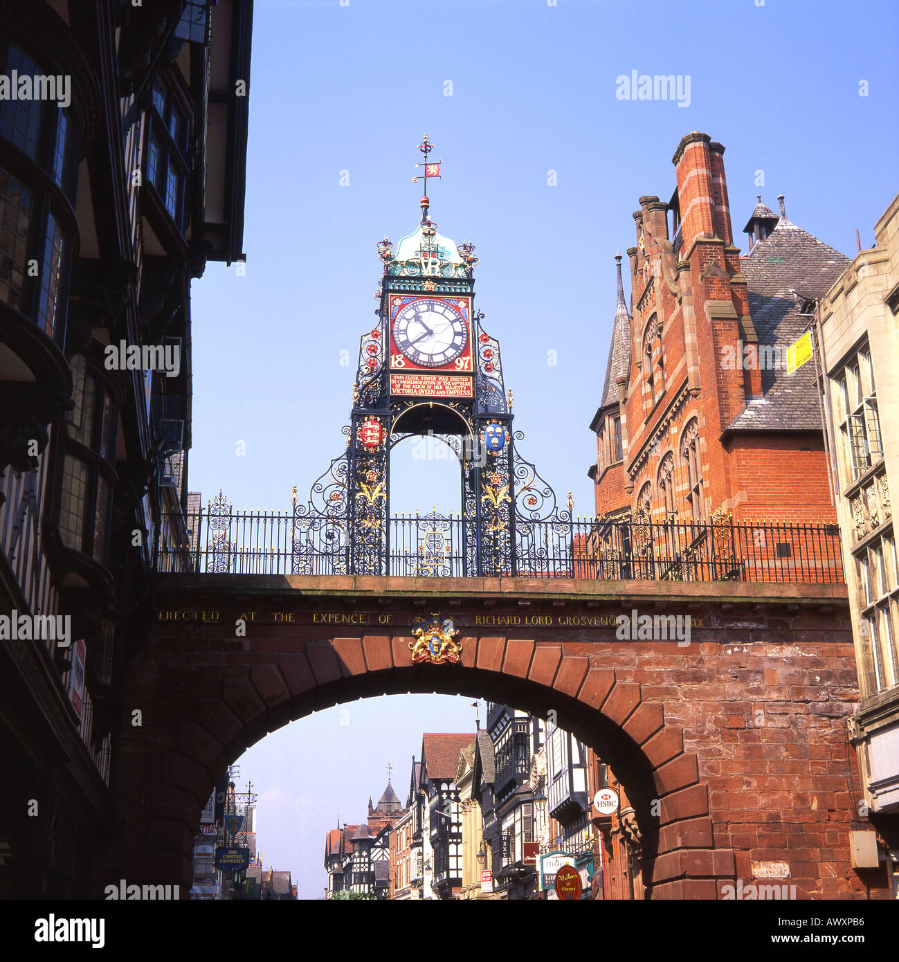 Eastgate Clock on the Roman City Walls, Eastgate Street, Chester ...