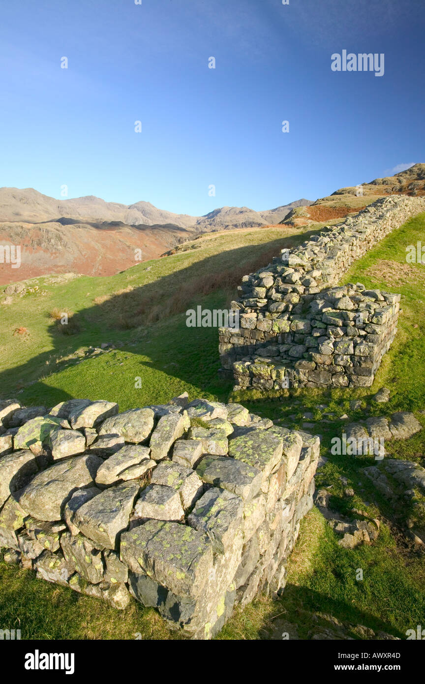 the western Gateway to Hardknott Roman fort, Hardknoot Pass, Eskdale ...