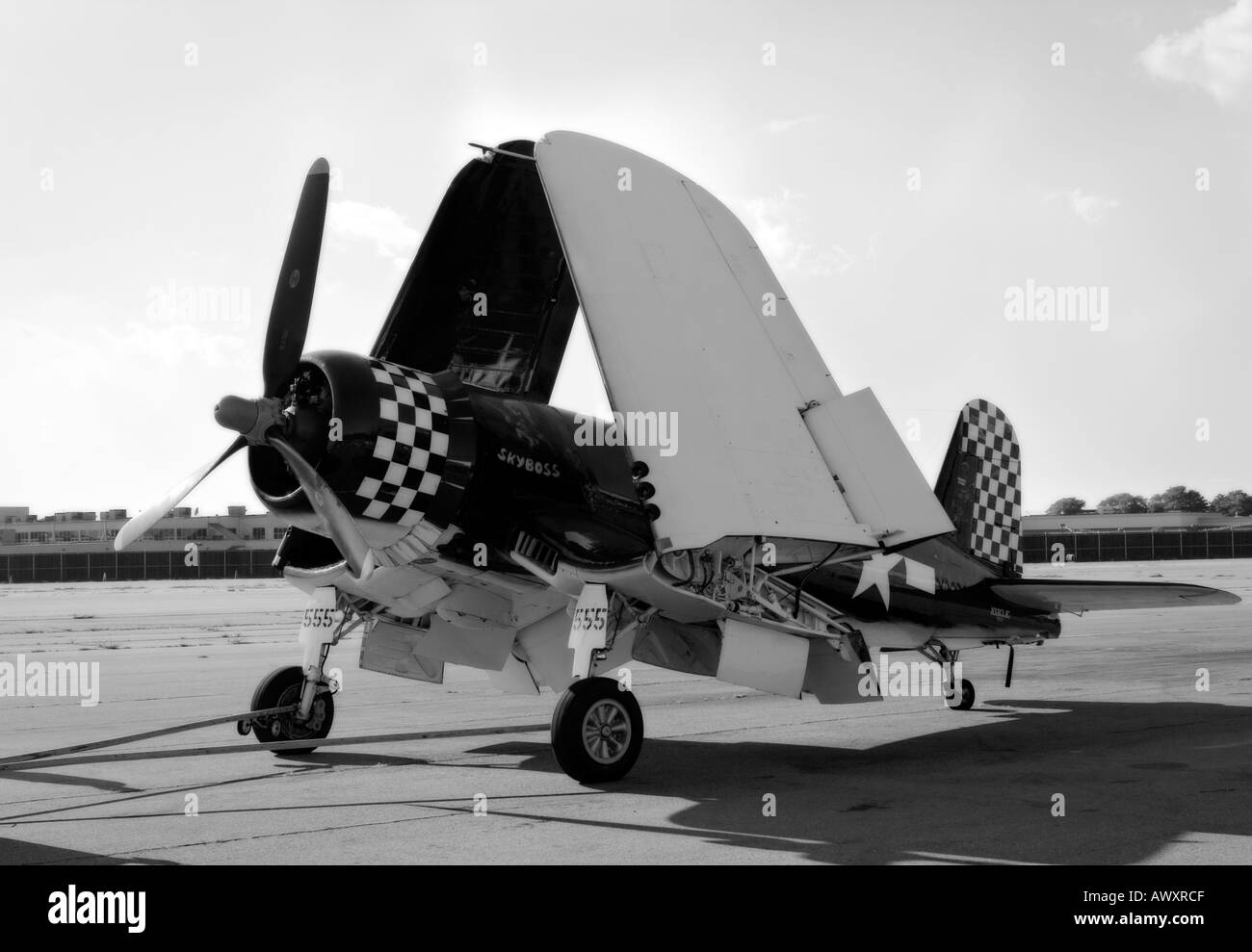 Goodyear FG 1D Corsair Skyboss airplane with wings folded up Stock ...