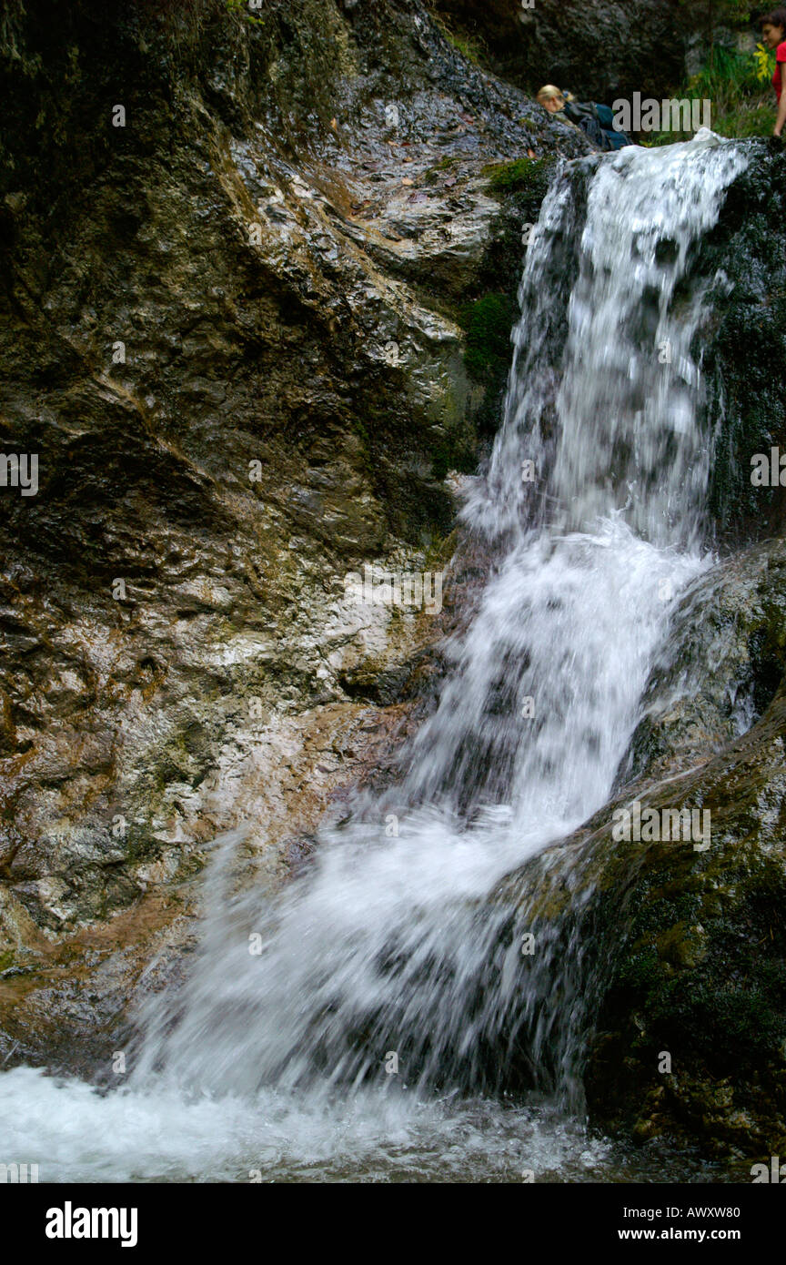 Waterfalls of autumnal Horne Diery Gorge, Mala Fatra mountain range ...