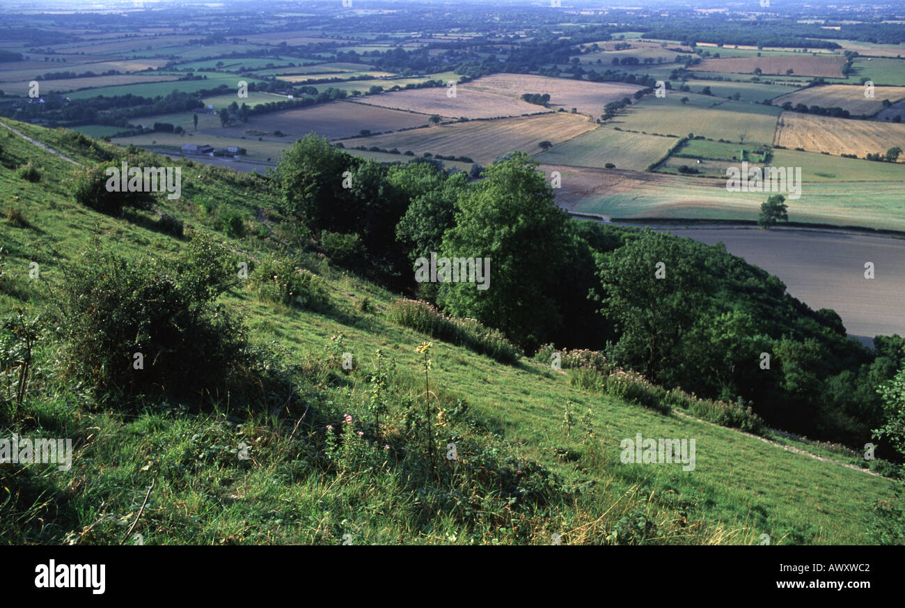 Chalk Hill and low weald of the South Downs in West Sussex Stock Photo ...