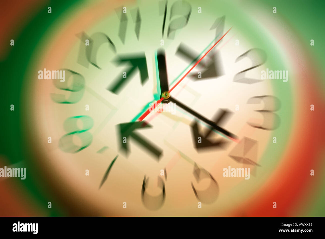 Arrow Symbols on Clock Stock Photo - Alamy