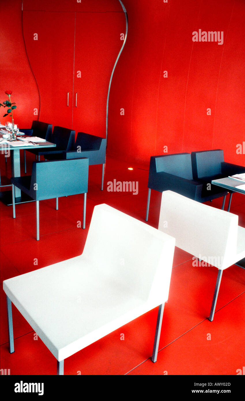 Paris France, inside Trendy French Restaurant "Georges" DESIGNER CHAIR ...