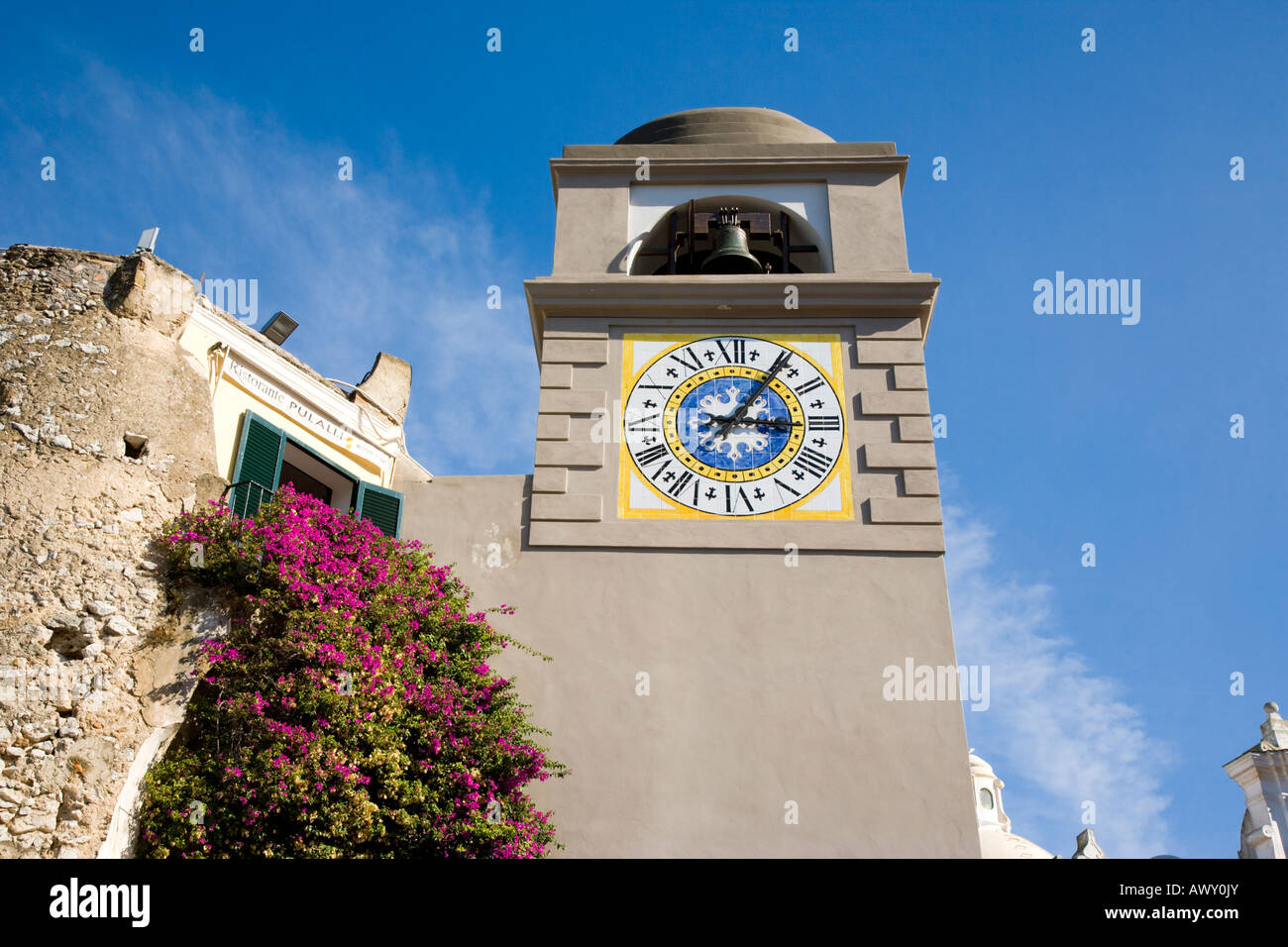Capri italy clock bell tower hi-res stock photography and images - Alamy