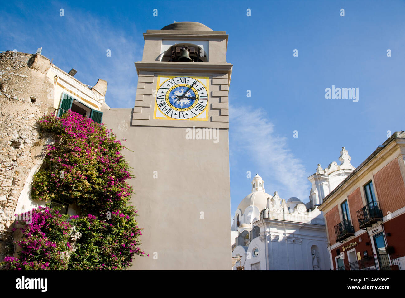Belltower in Capri town Capri Italy Stock Photo - Alamy