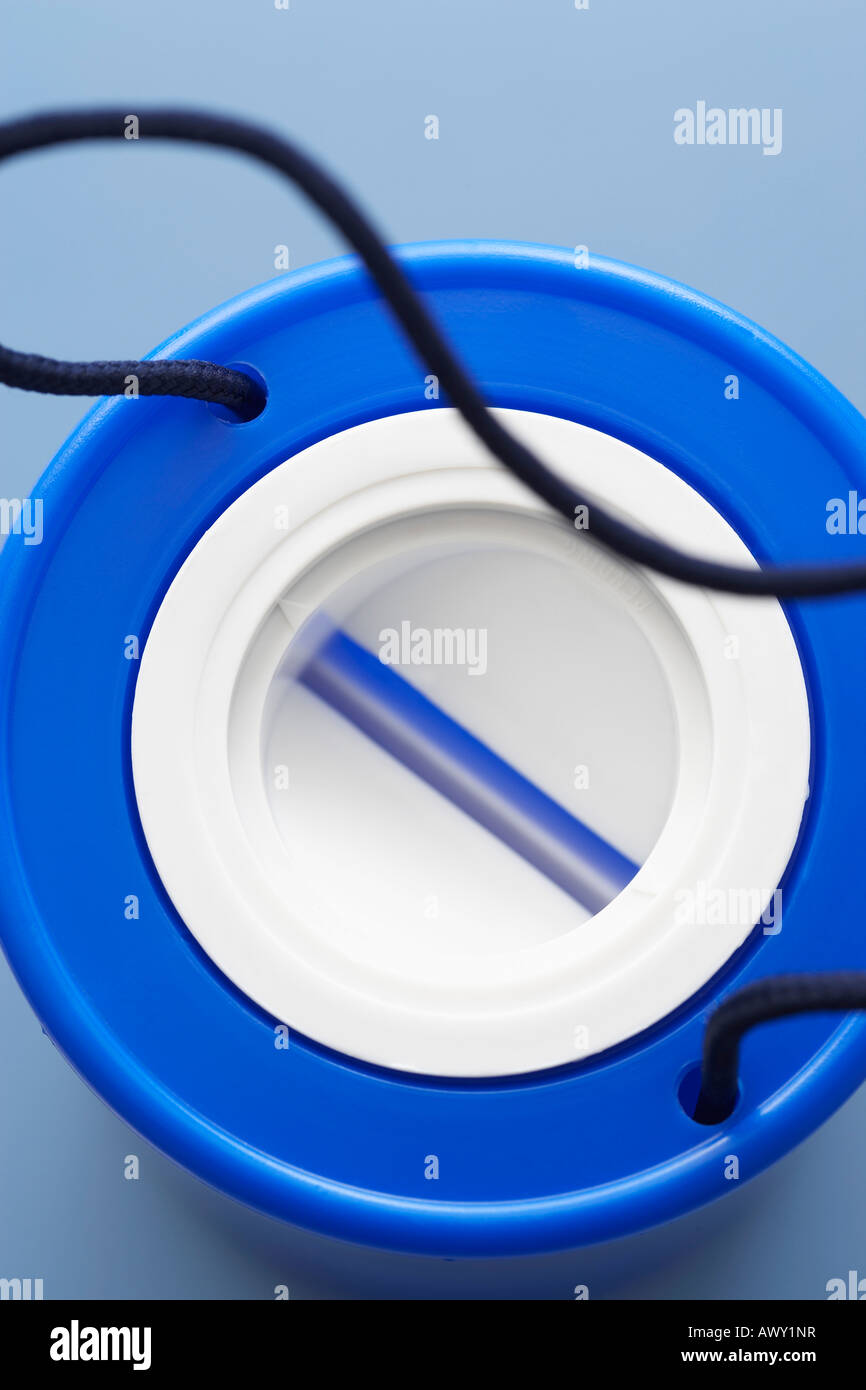 Blue plastic money box, view from above Stock Photo - Alamy