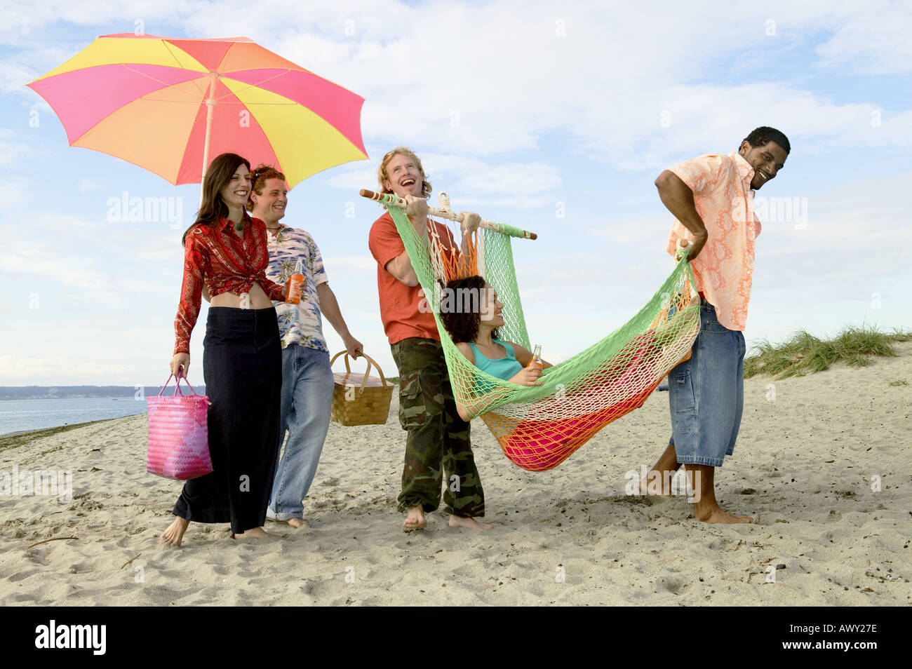 People at a beach party Stock Photo - Alamy