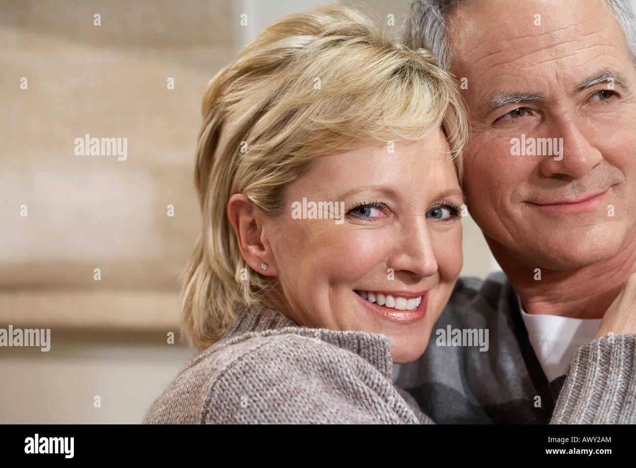 Portrait, mature couple hugging, close-up Stock Photo - Alamy