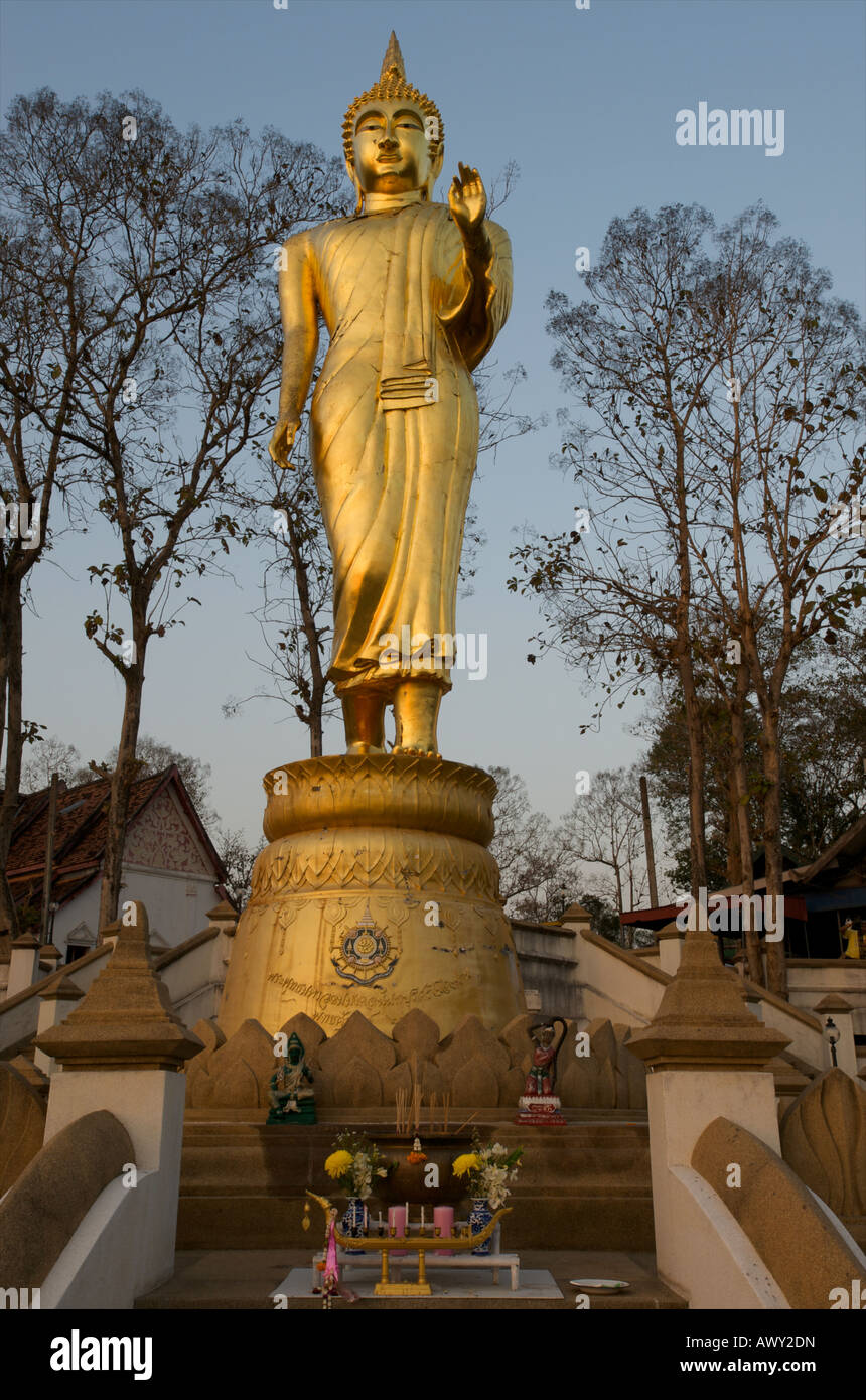 Sun rise at Wat Phra That Khao Noi It offers a great view over Nan and ...