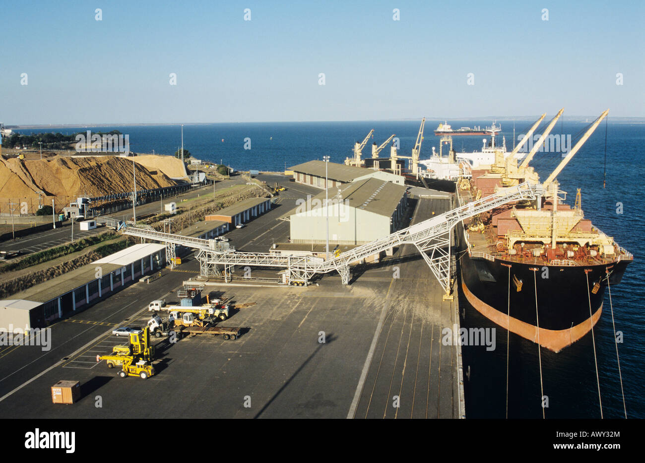 Aerial view wood chips loading hi-res stock photography and images - Alamy
