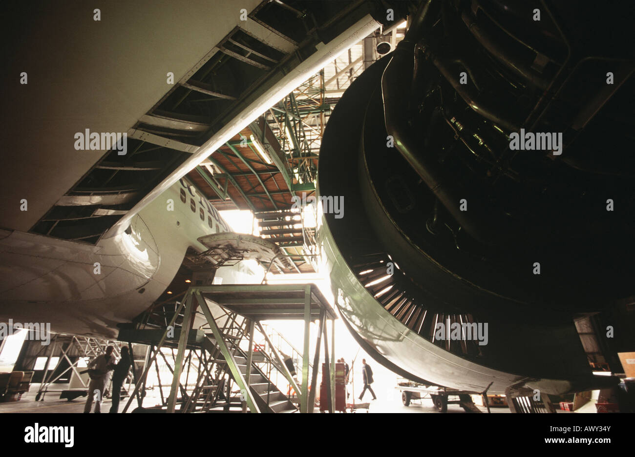 Aircraft engine in hanger Stock Photo - Alamy