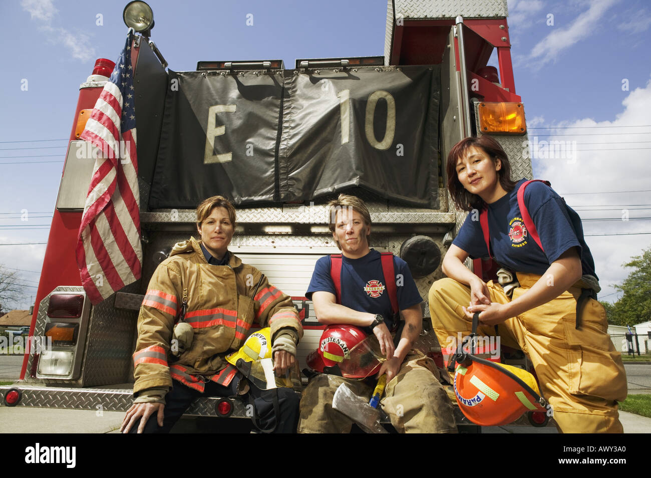 A group of female firefighters Stock Photo - Alamy