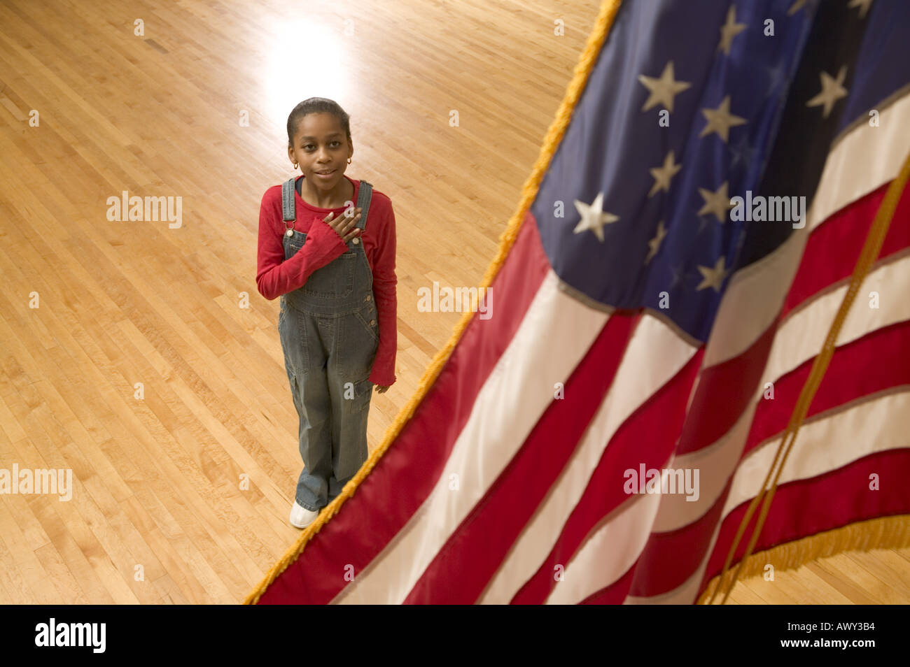 Pledge allegiance children flag hi-res stock photography and images - Alamy