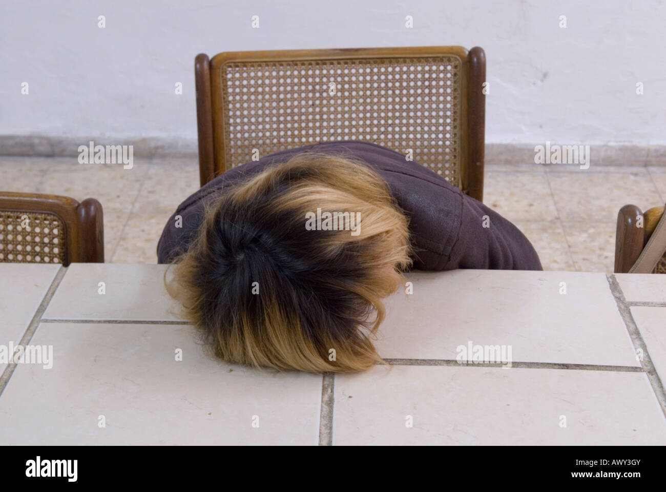 Woman at a shelter house for street women and drug addicts at the old ...