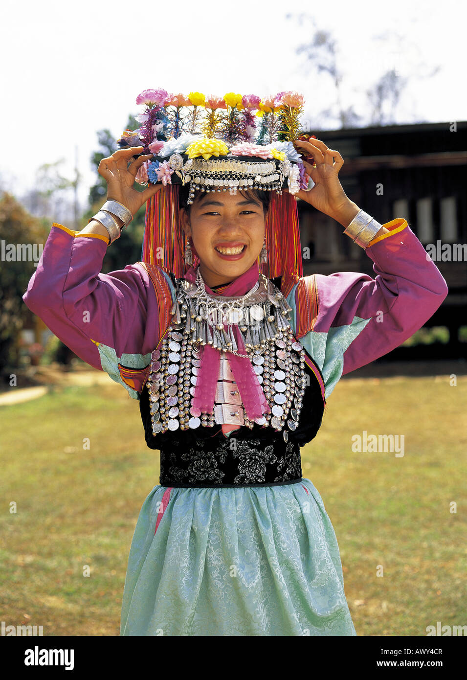 Lisu tribe dancer girl at Mae Hong Son Thailand Stock Photo - Alamy