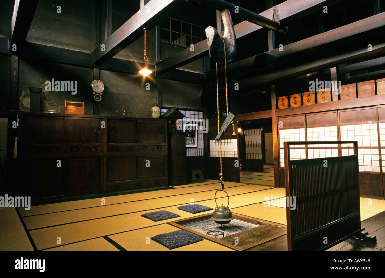 Main Room with Hearth Kusakabe Folk Craft Museum Takayama Japan Stock ...