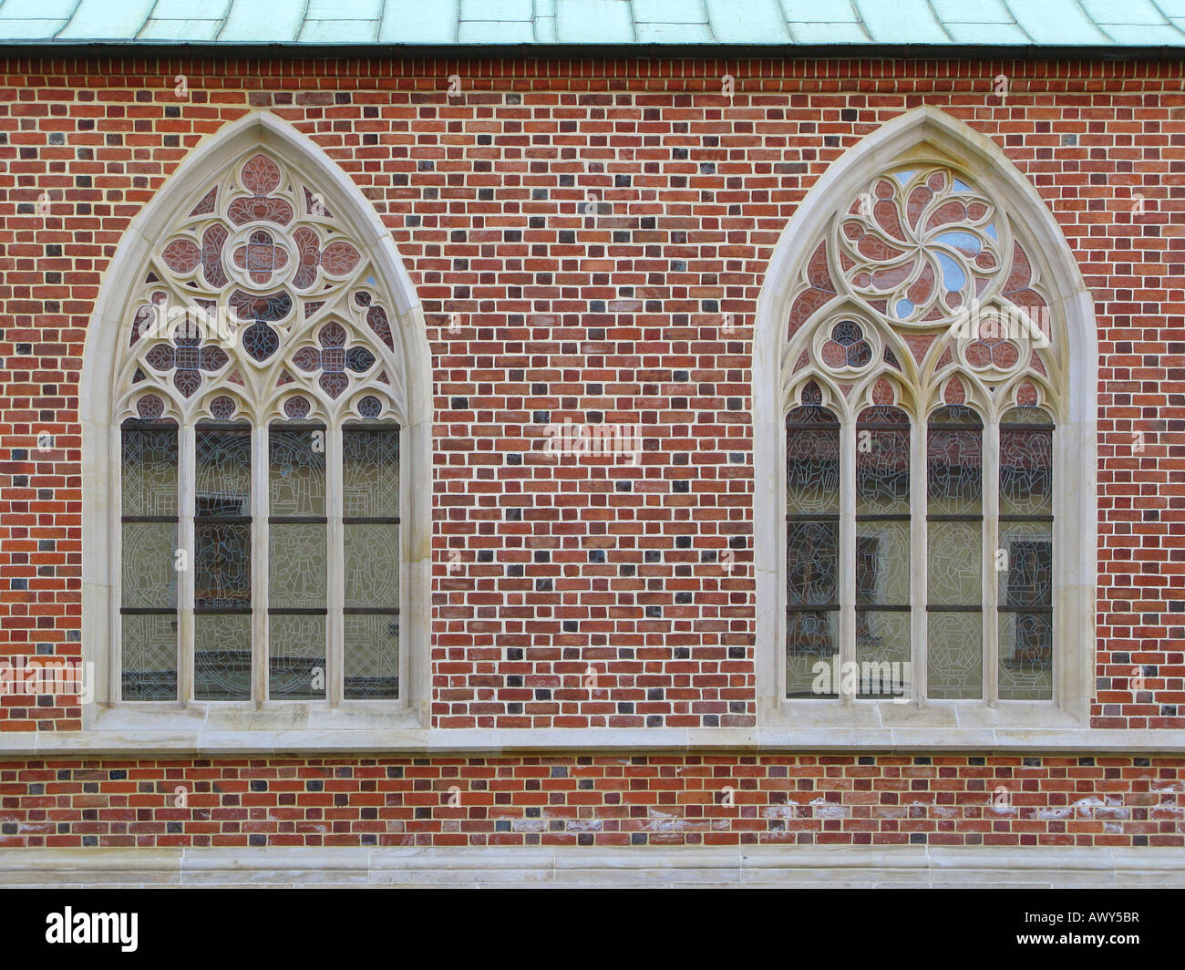 Gothic style windows Saint John's Cathedral Ostrow Tumski Wroclaw Lower ...