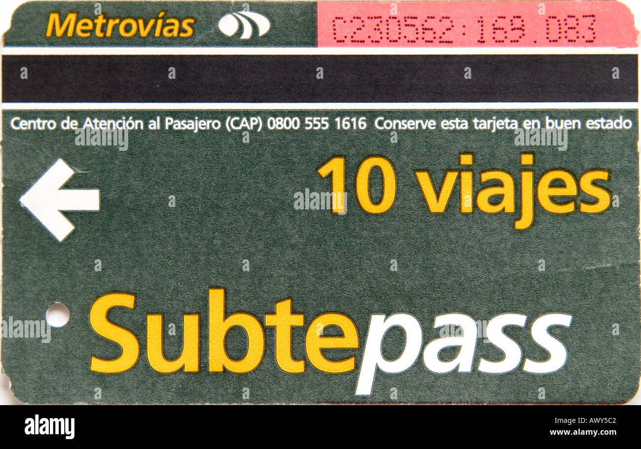 Buenos Aires Subte tube pass Stock Photo - Alamy
