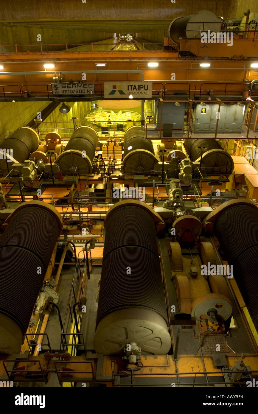 Inside Itaipu Hydro dam between Paraguay and Brazil One of the modern ...