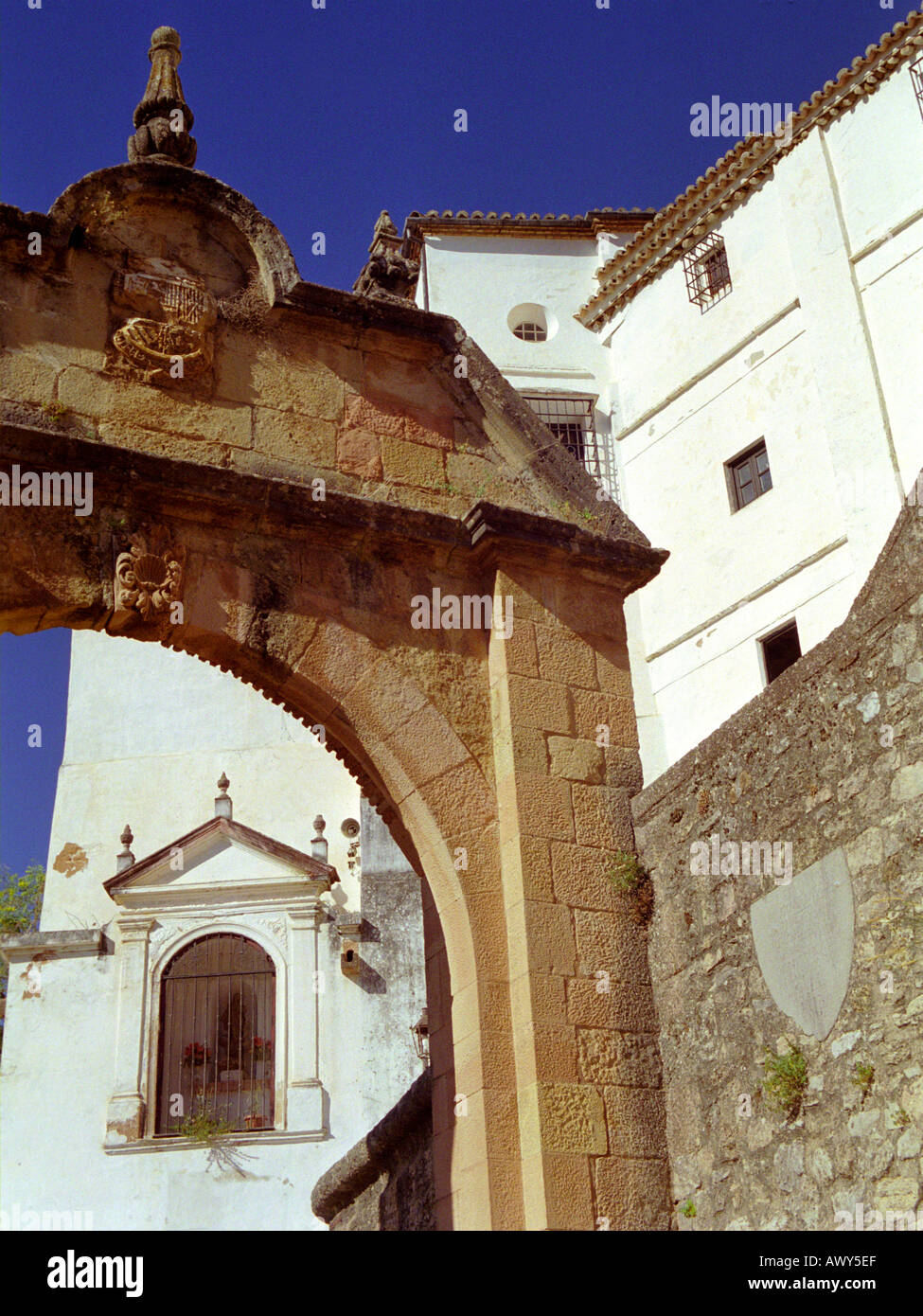 Traditional stone arch in Ronda one of the famous White Towns in ...
