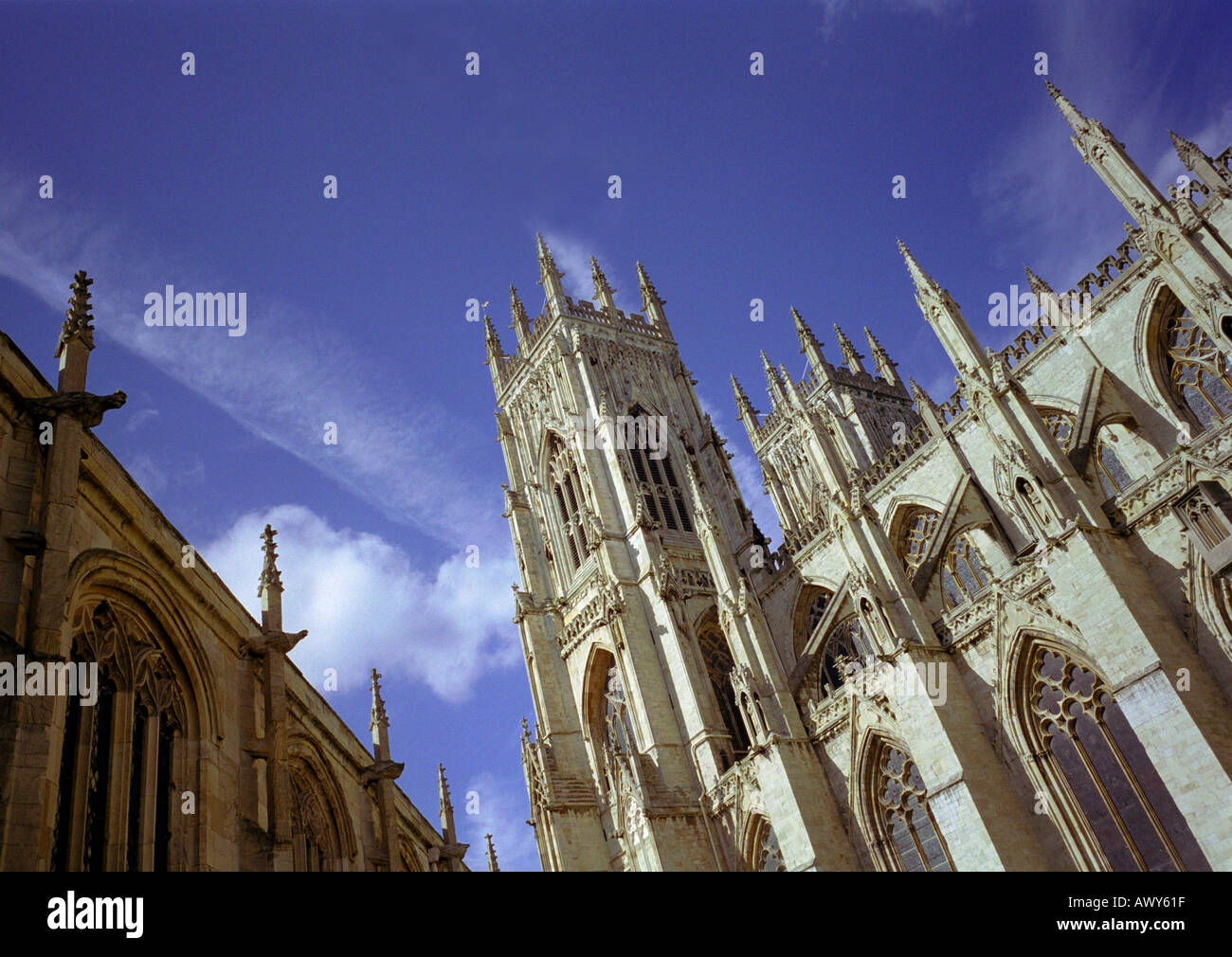 View of the towers of York Minster in the City of York north Yorkshire ...