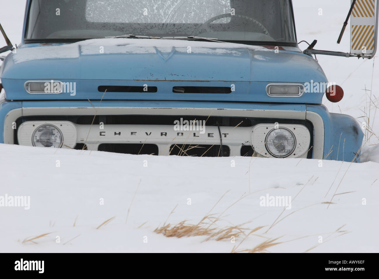 Snow Covered Chevy truck in scenic Saskatchewan Canada Stock Photo - Alamy